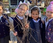 Early Years children exploring winter in our outdoor learning area ...